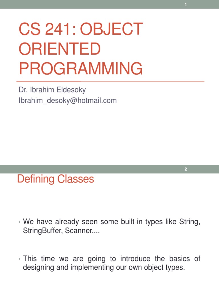 Cs 241 Lec 6 Pdf Programming Constructor Object Oriented Programming