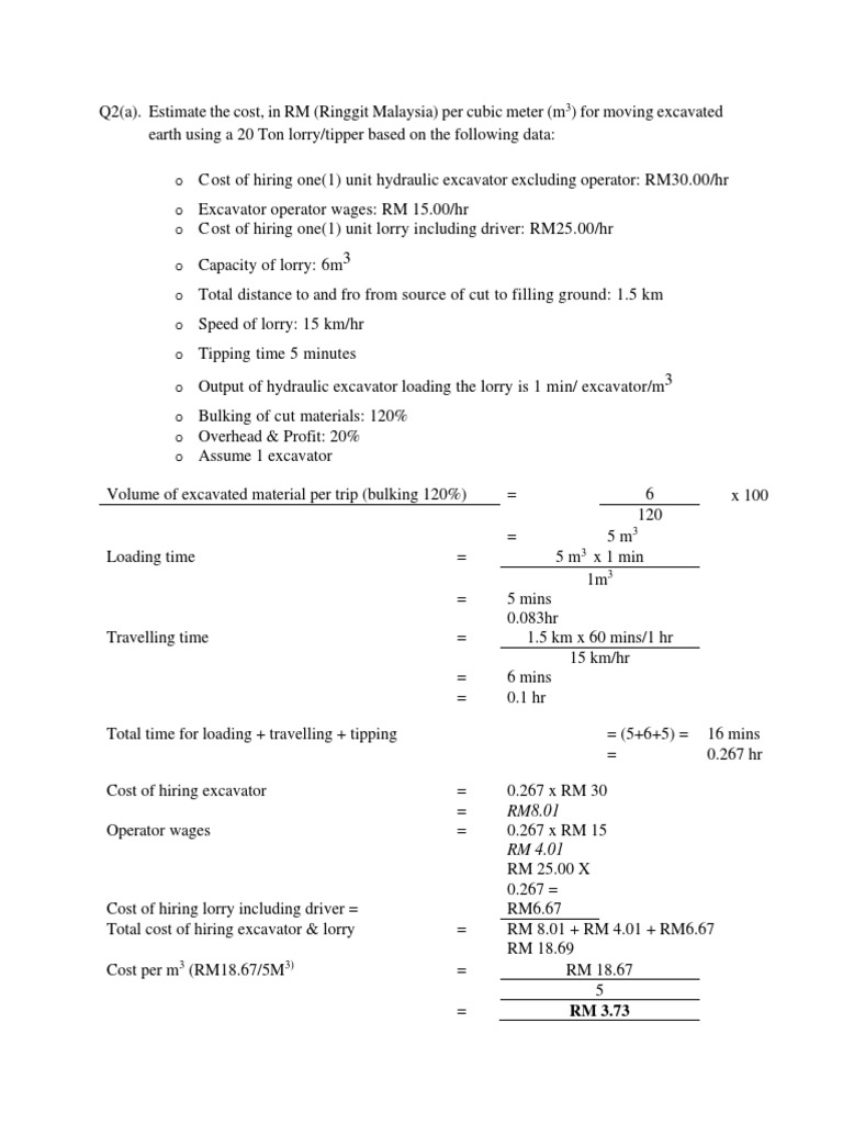 Chapter 4-Estimating-Worked Examples.2 (A) - Unit Rate - Excavation ...