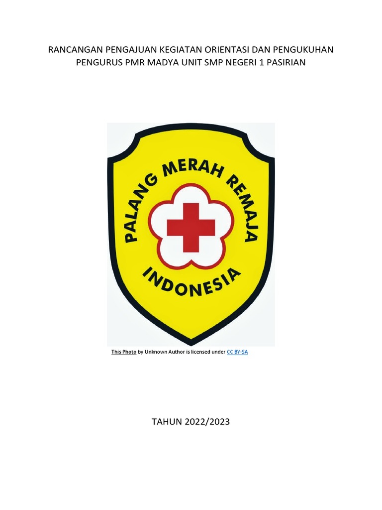 Rancangan Pengajuan Kegiatan Orientasi Dan Pengukuhan Pengurus PMR ...