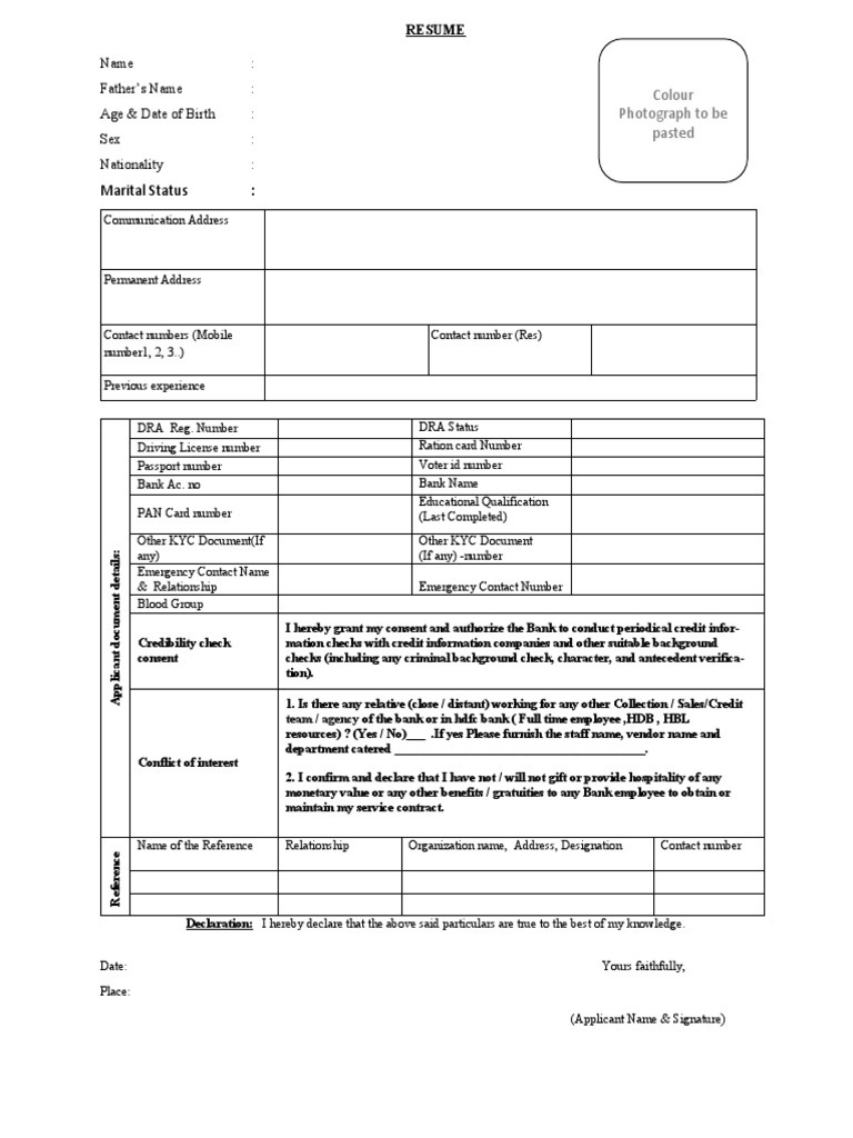 Biodata Template for Job Applications | PDF | Law