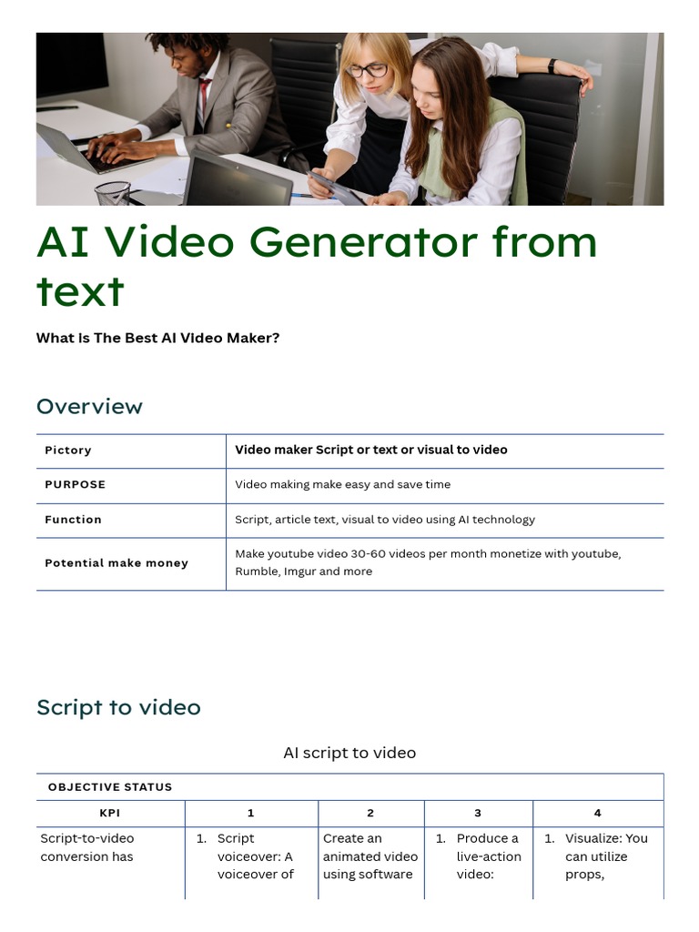 What Is The Best Video Generator From Text | PDF | Video | Software