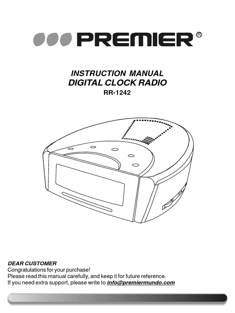Radio Reloj Premier RR-1242 | PDF | Clock | Manufactured Goods