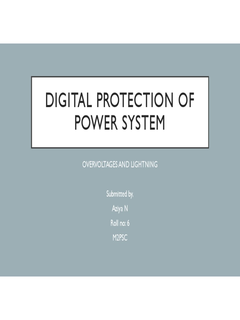 Digital Protection of Power System FF | PDF | Lightning | Electrical ...