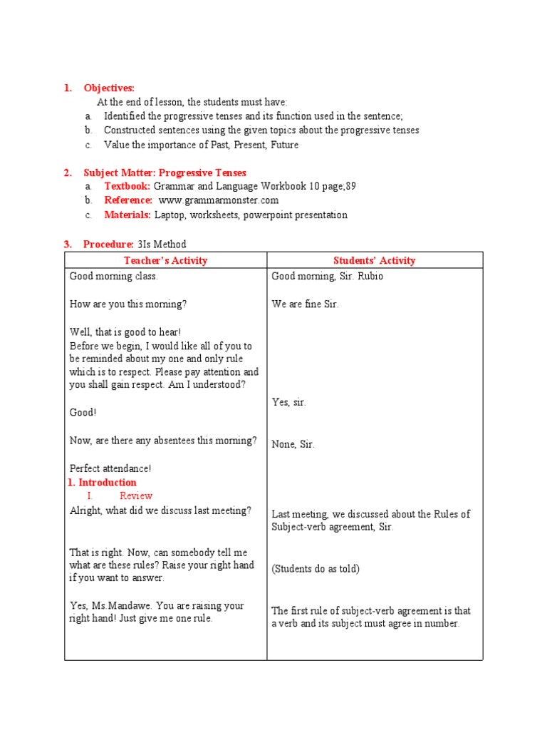 3rd Teaching (3i's Method) | PDF | Verb | Grammatical Tense