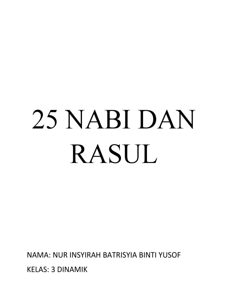 Biodata 25 Nabi dan Rasul dalam Islam | PDF | Sejarah | Agama ...