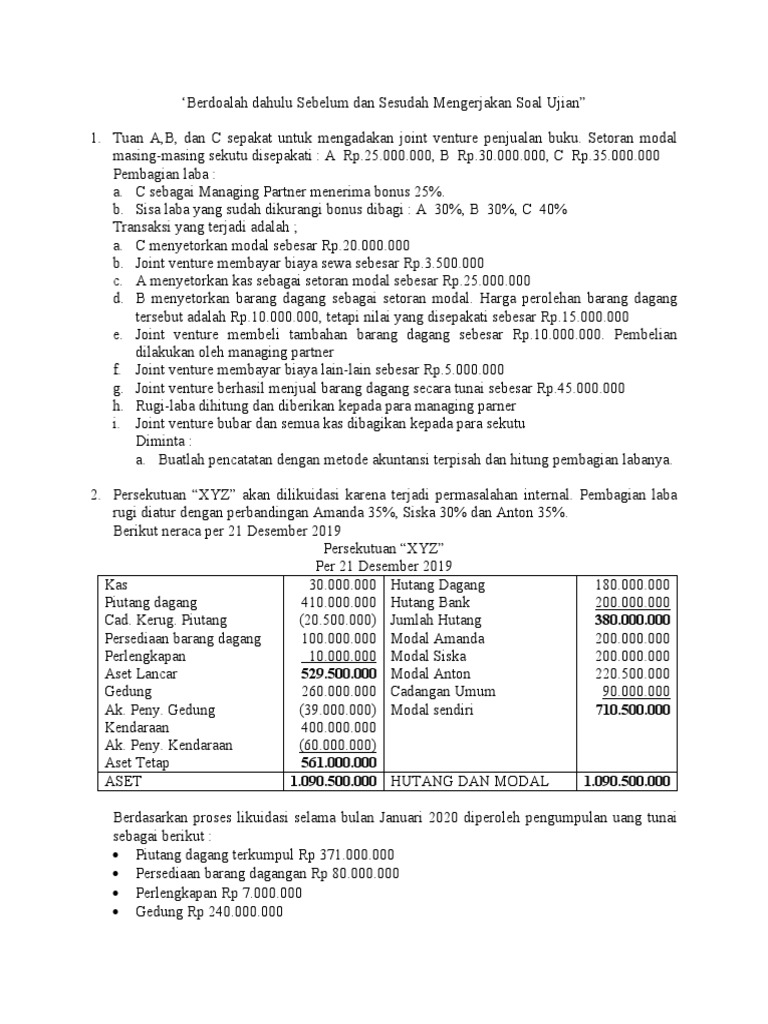 Kuis Persiapan Uas Akl 1 Gasal 2022 2023 | PDF