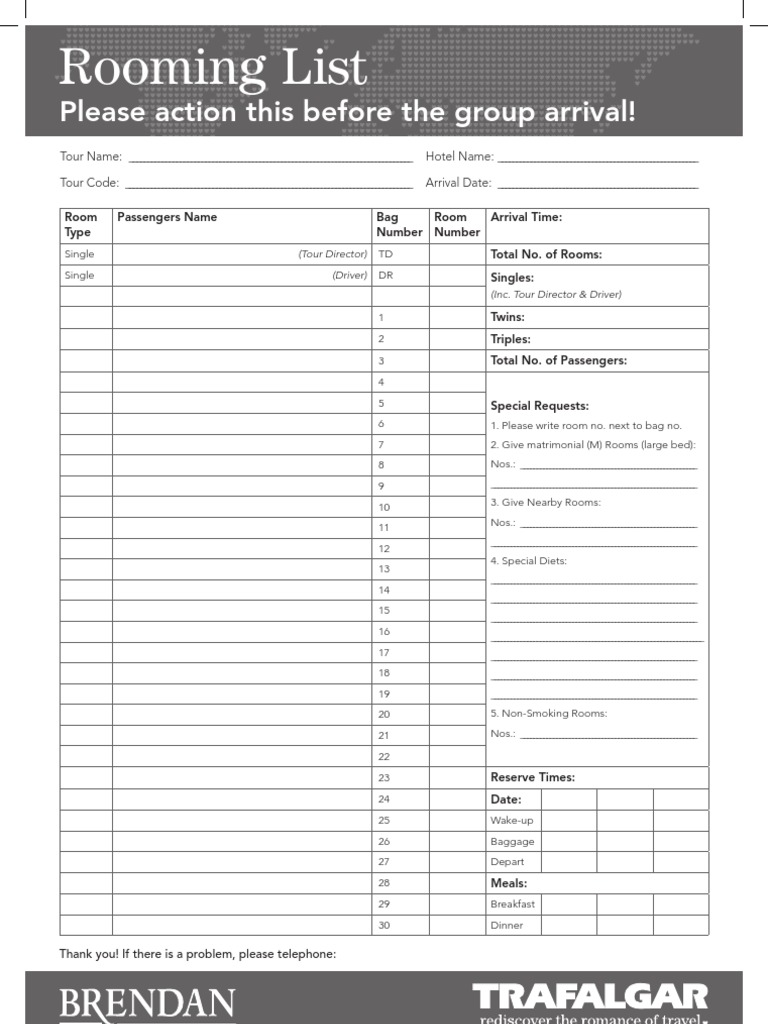 Rooming List1 | PDF