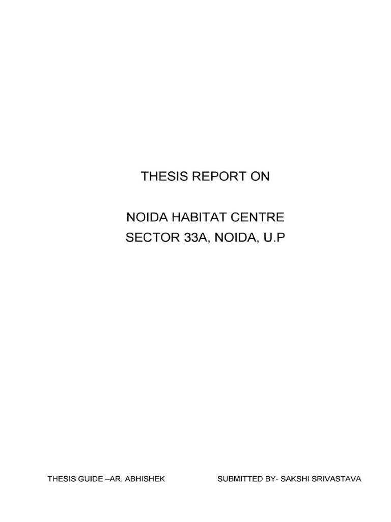 Thesis, Noida Habiata Centre | PDF
