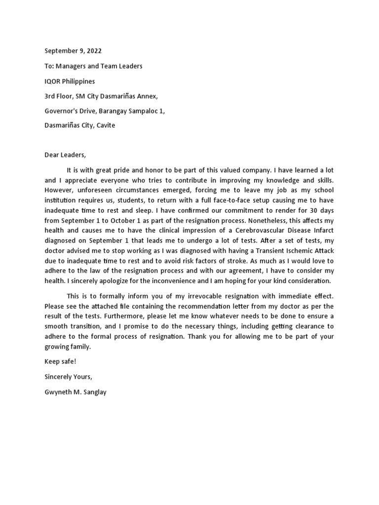 Resignation Letter and Recommendation Letter Jygj | PDF