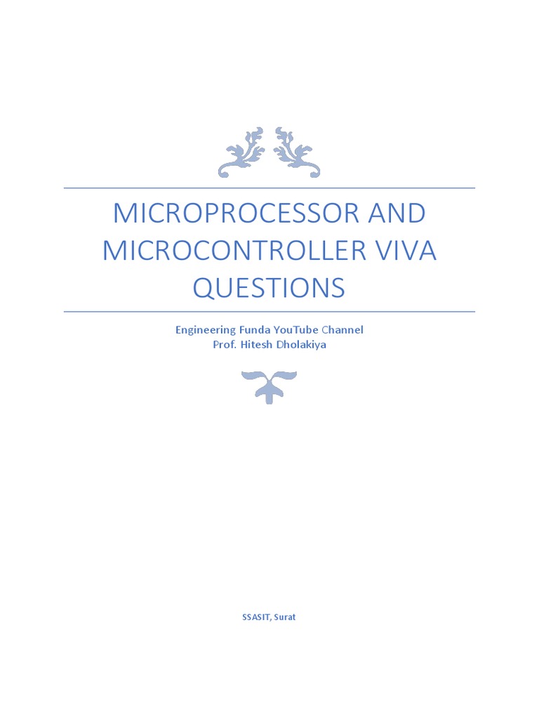 Microprocessor Microcontroller Pdf Assembly Language Central Processing Unit