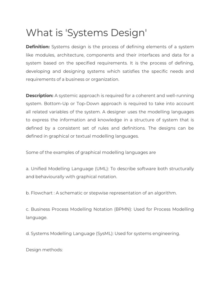 Systems Design | PDF