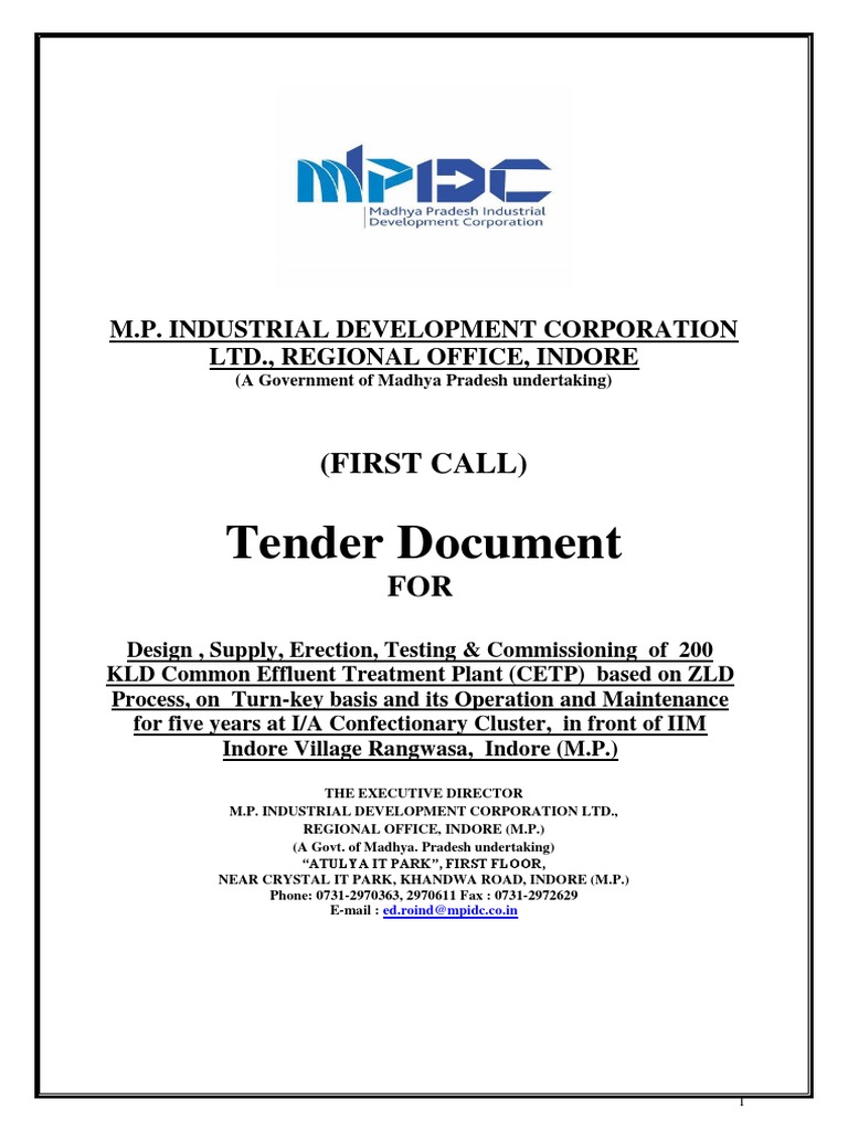 Indore Cetp - 200 KLD | PDF | Specification (Technical Standard ...