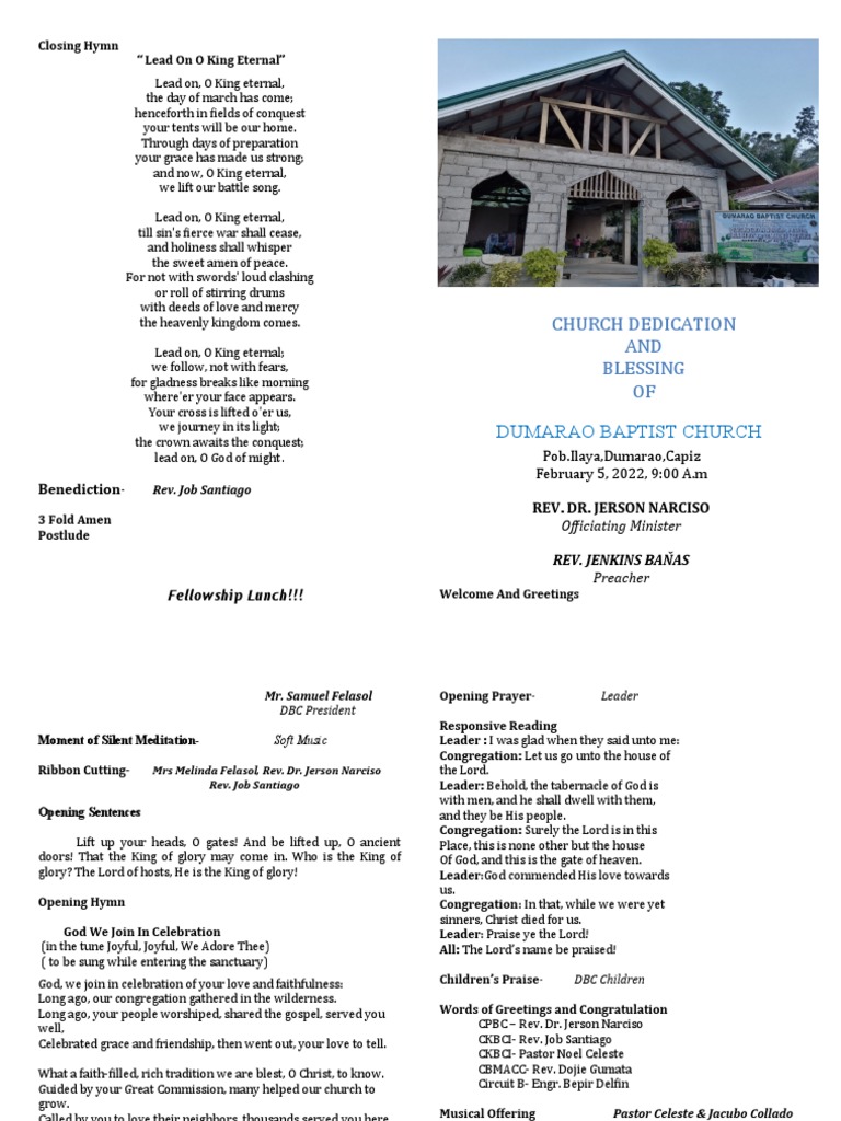 Church Dedication Program | PDF | Glory (Religion) | Abrahamic Religions