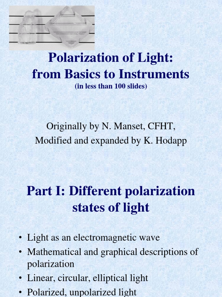 Polarization Introduction | PDF | Polarization (Waves) | Astrophysics