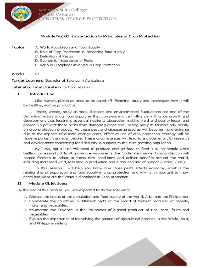 Crop Prot Module 1. | PDF | Pest (Organism) | Agriculture
