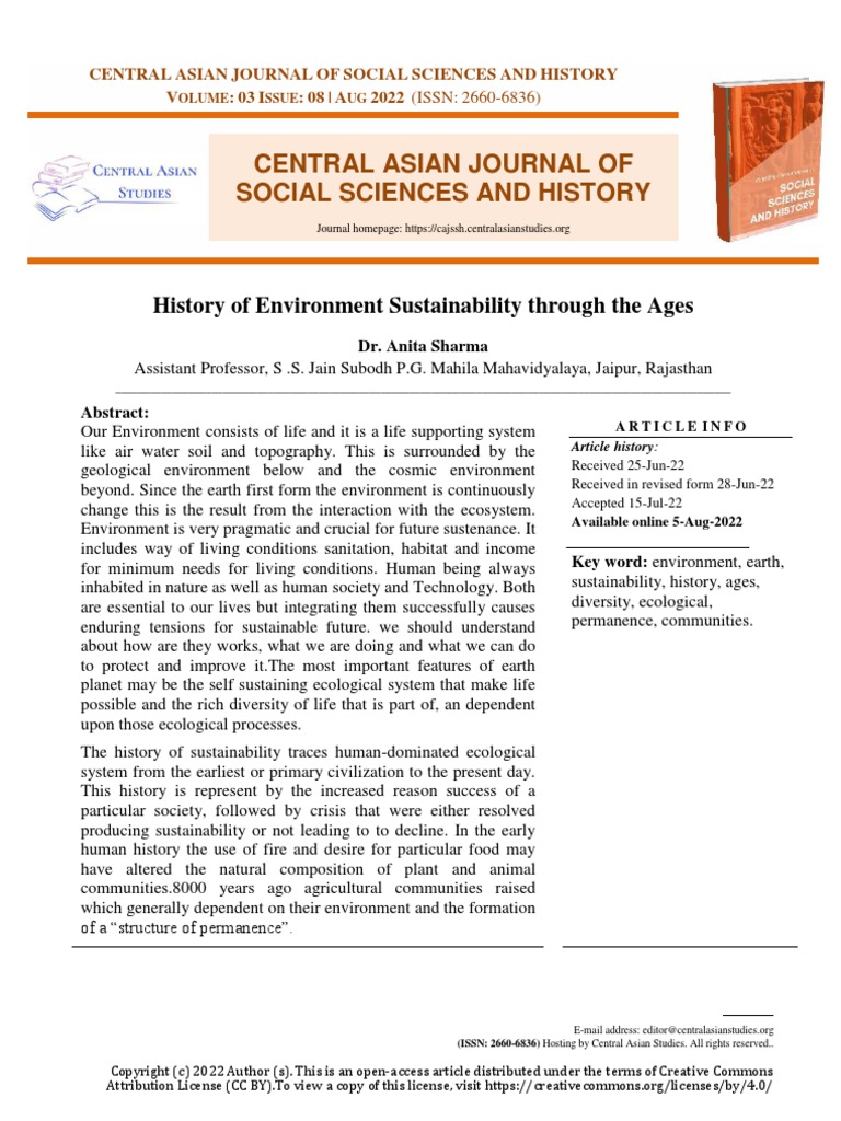History of Environment Sustainability Through The Ages | PDF ...