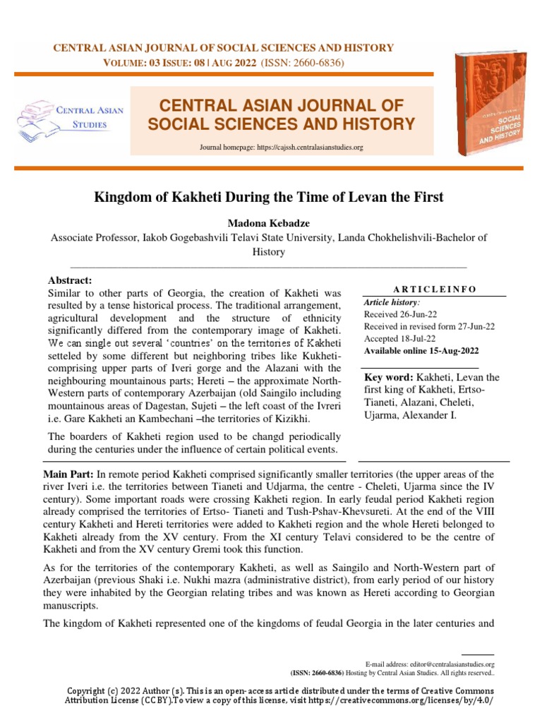 Kingdom of Kakheti During The Time of Levan The First | PDF | Georgia (Country)