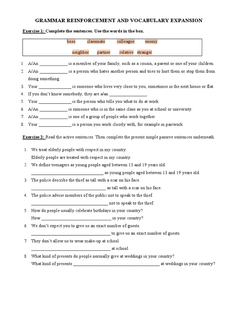 Grammar Reinforcement | PDF | Syntax | Human Communication