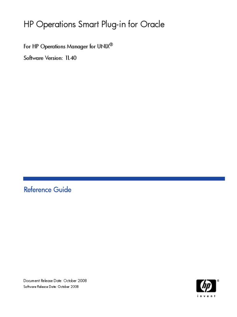 HP Operations Smart Plug-In For Oracle 11.40 | PDF | World Wide Web ...