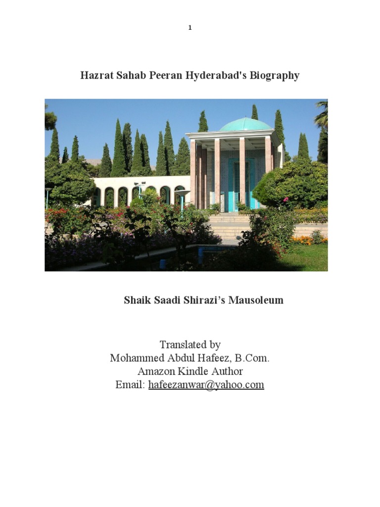 A Brief Biography of Sahab Peeran Sahab Hyderabad | PDF | Islamic ...