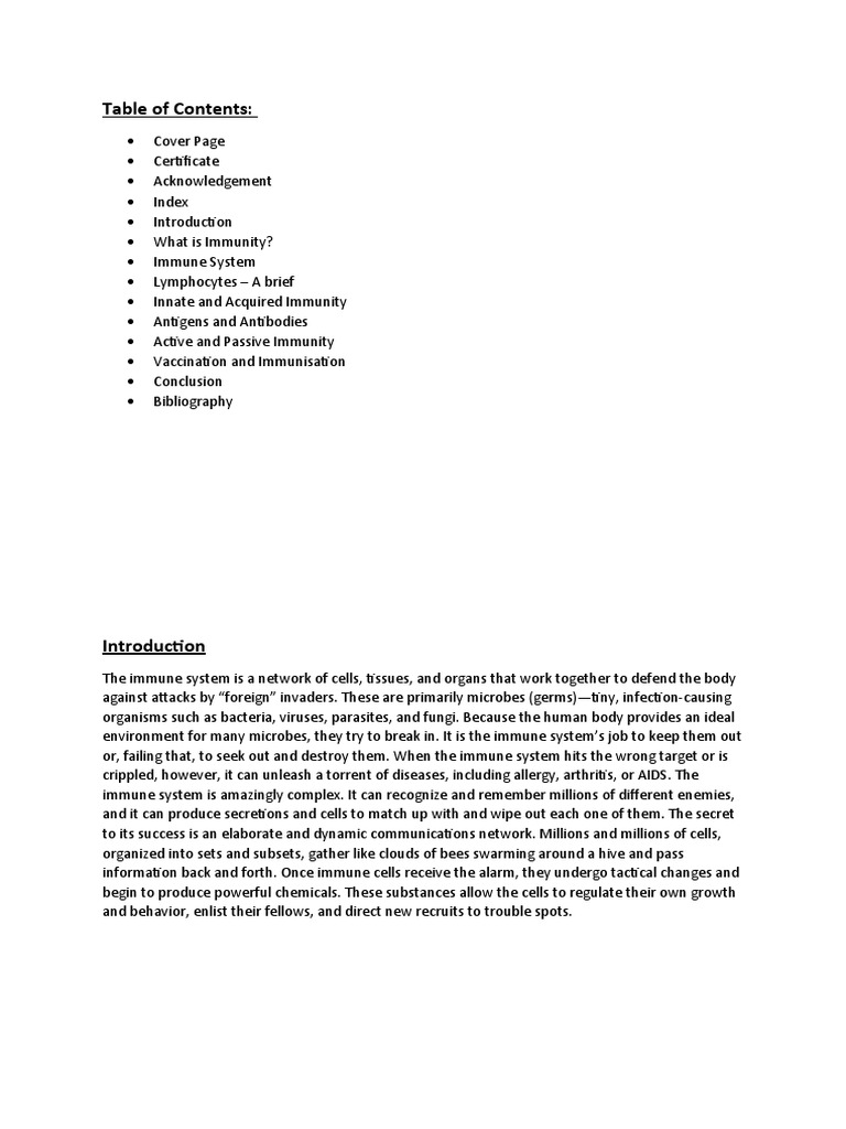 Bio Project | PDF | Immune System | Lymphocyte