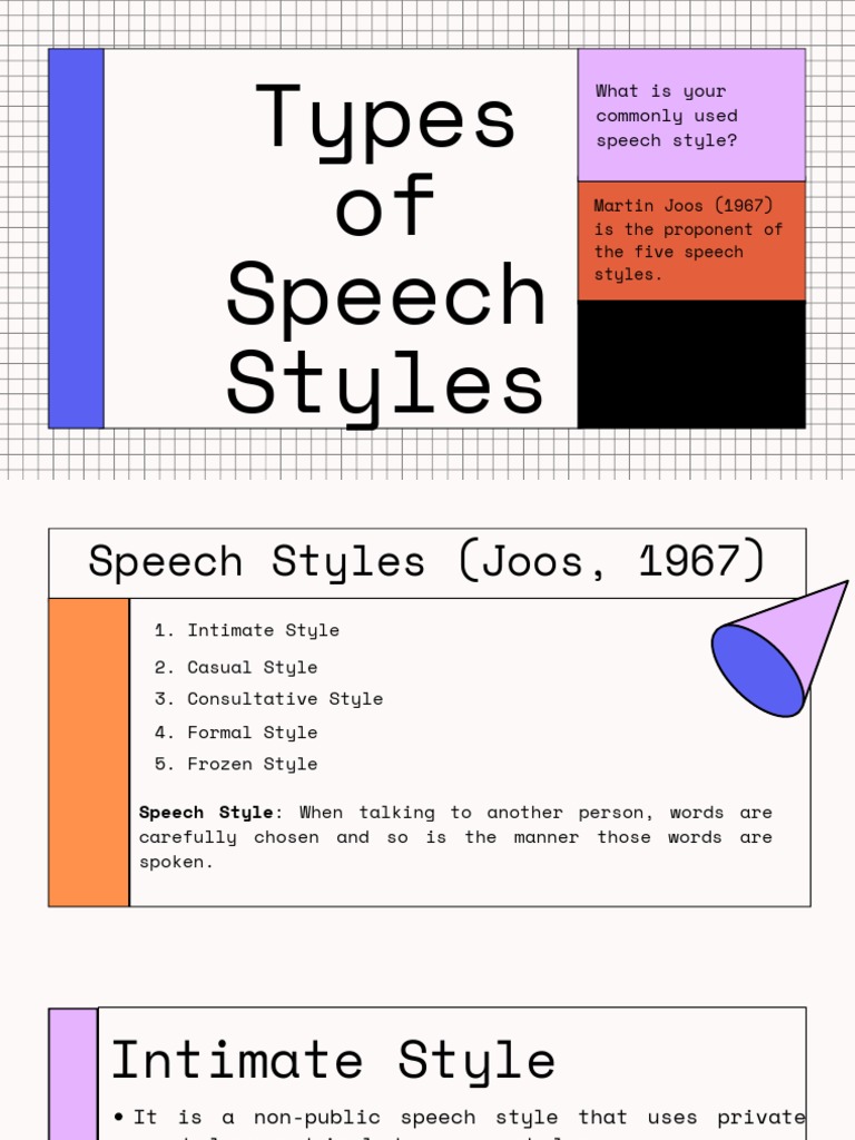 Types of Speech Styles: What Is Your Commonly Used Speech Style? | PDF
