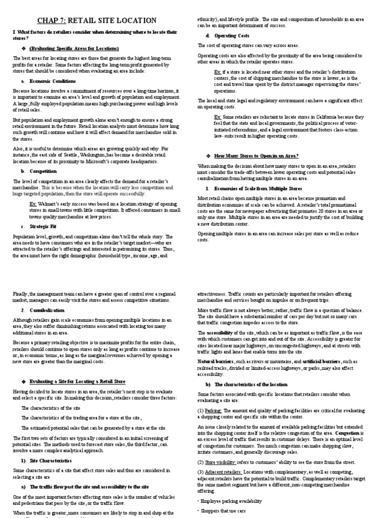 Retail - Lí Thuyết Final Exam | PDF | Business