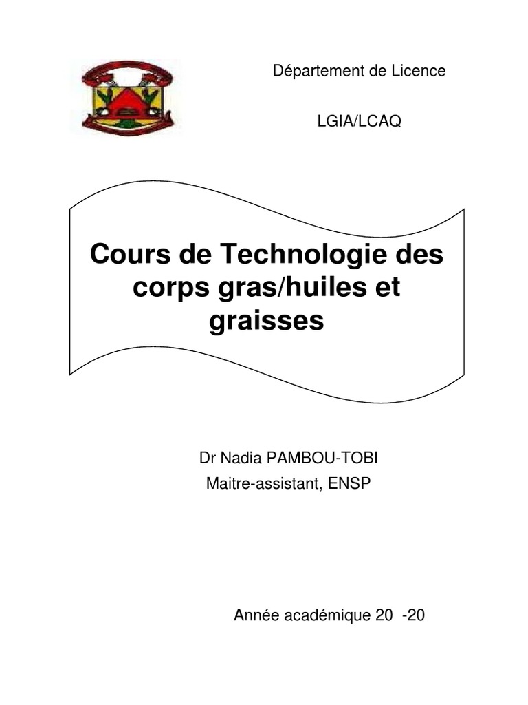 Technologie des corps gras alimentaires | PDF | Vitamine E | Acide gras