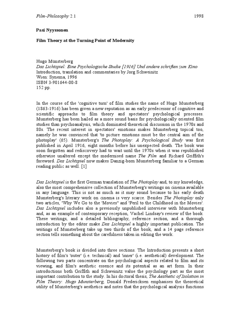 Film 1998 0031 | PDF | Psychology | Aesthetics