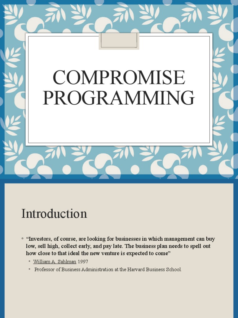 Compromise-Programming 4.12.2018 | PDF | Distance | Mathematics