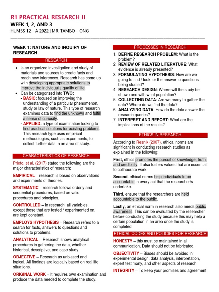 Practical Research Reviewer 1 | PDF | Dependent And Independent ...