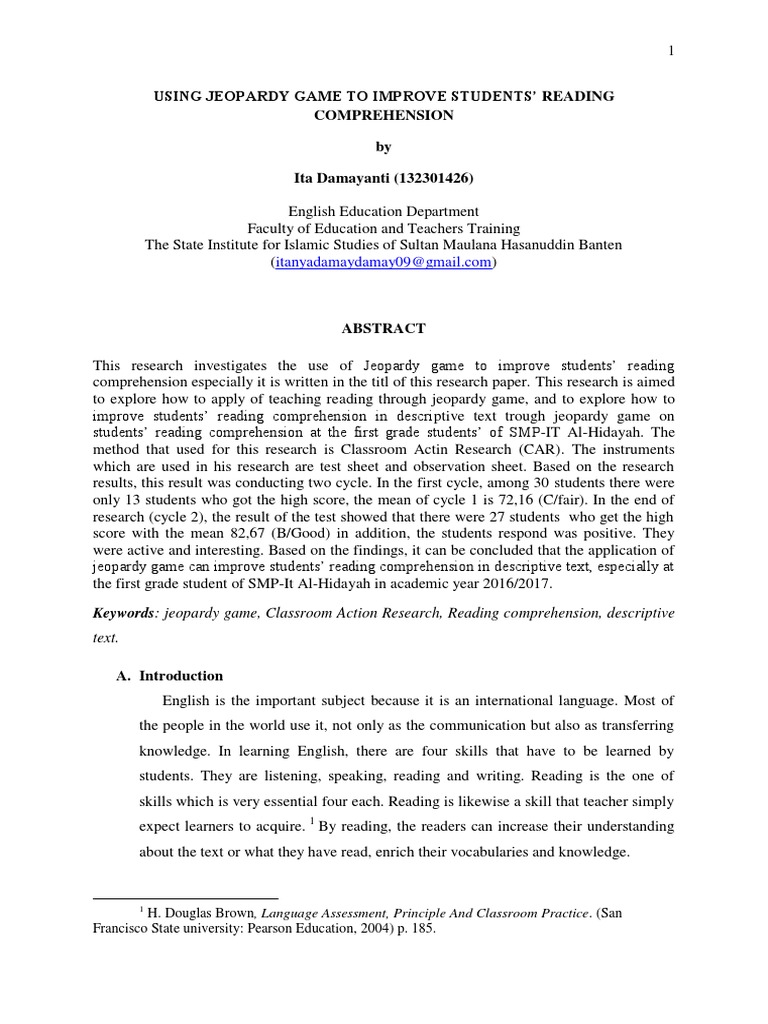 Ita Damayanti Jurnal | Download Free PDF | Reading Comprehension ...