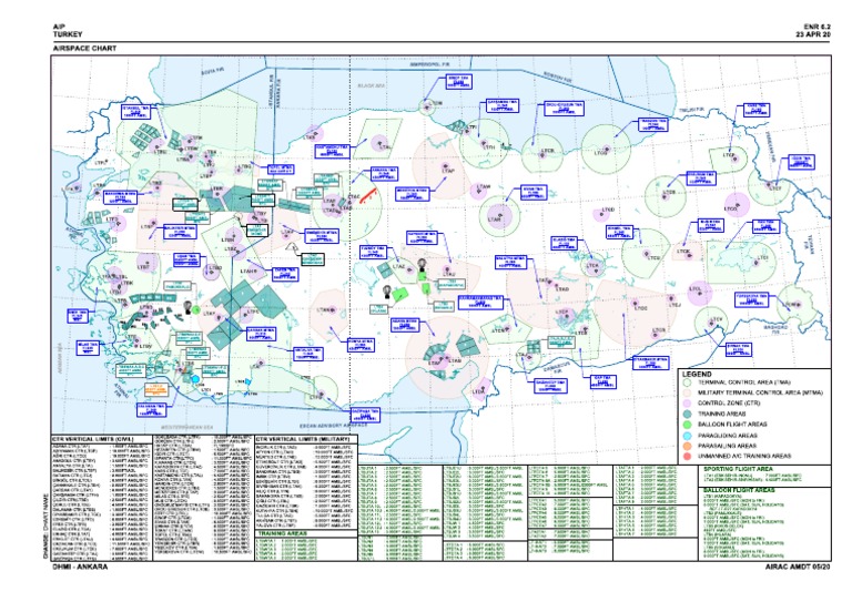 AIP ENR 6.2 TURKEY AIRSPACE CHART | PDF | Physical Geography | Hydrography