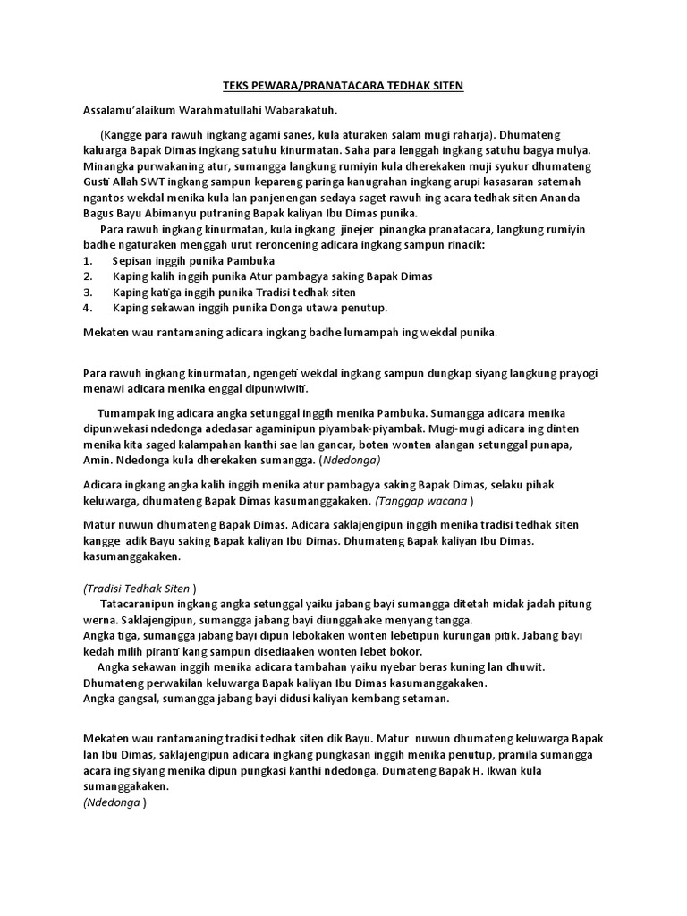 Teks Tedhak Siten | PDF