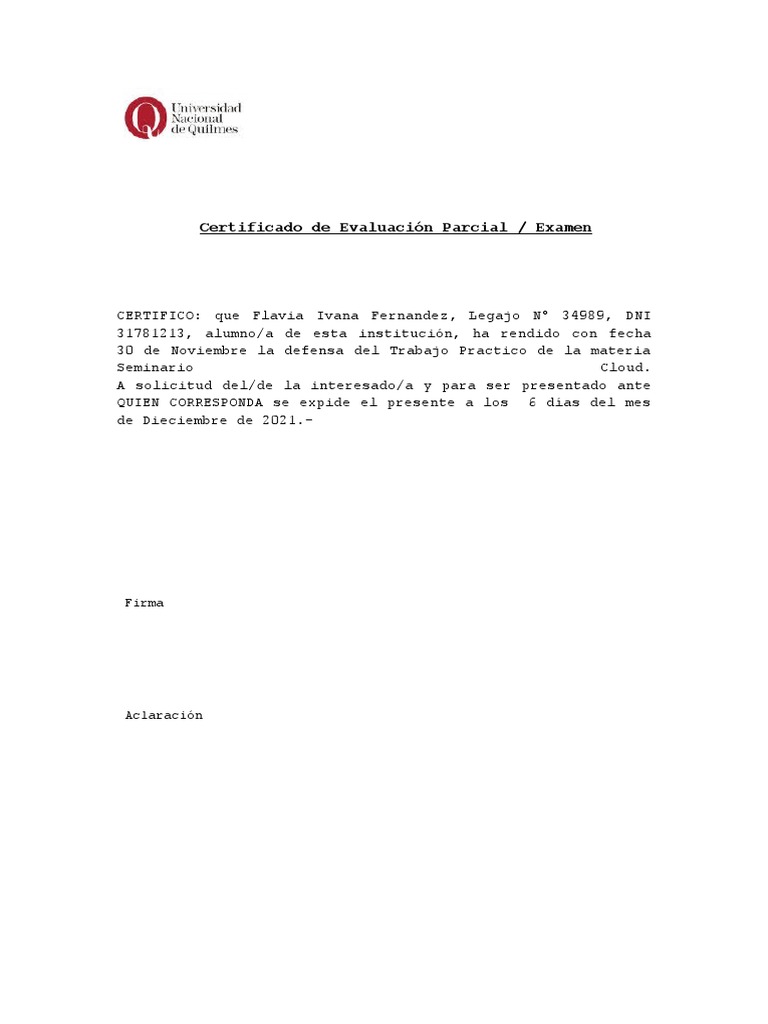 Certificado Cloud Flavia Fernandez | PDF