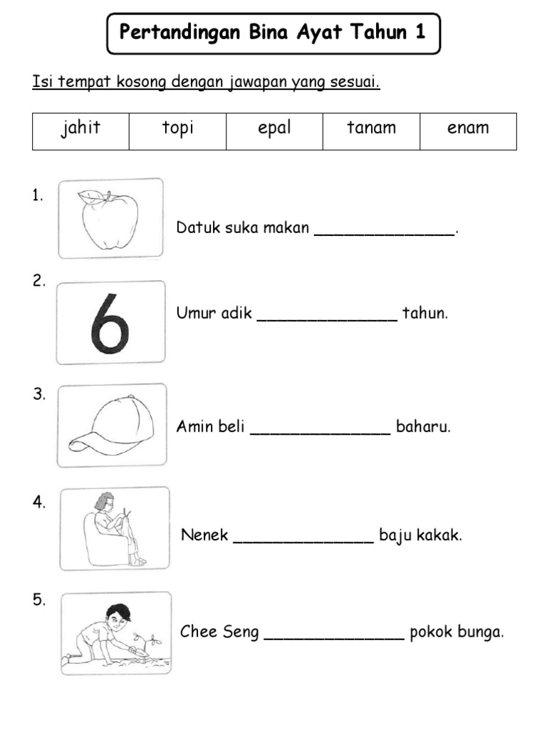 Pertandingan Bina Ayat Tahun 1 Pdf