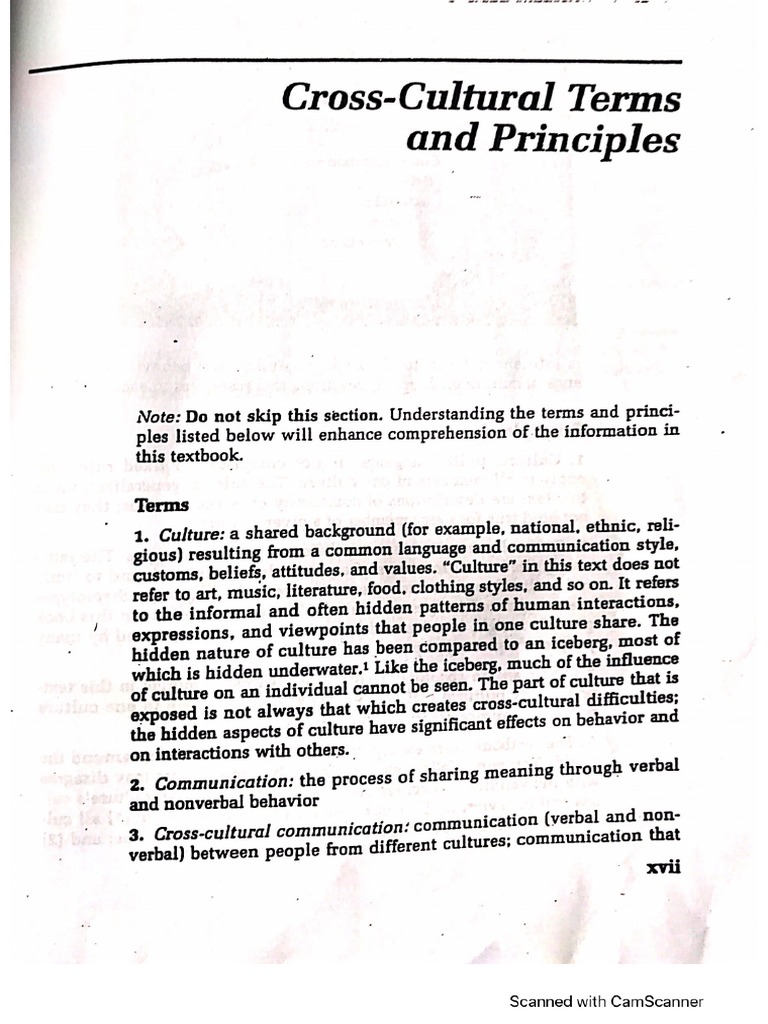 Chapter 1 Cross Cultural Terms and Principles | PDF