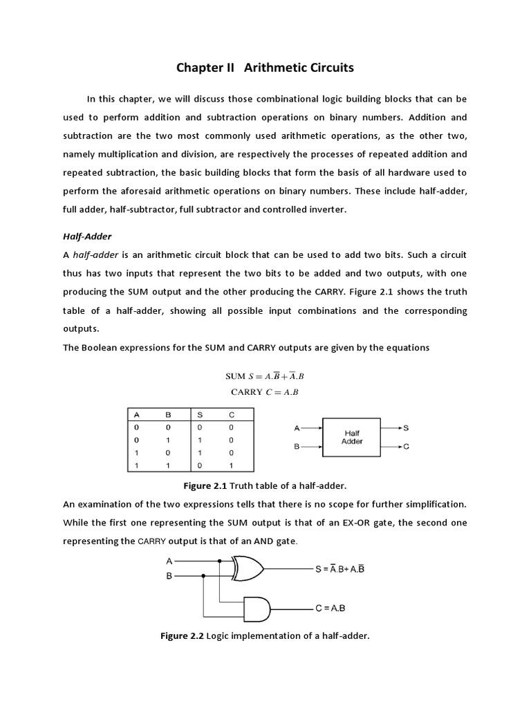 Chapter IIb Arithmetic Circuits | PDF | Mathematical Logic | Mathematics