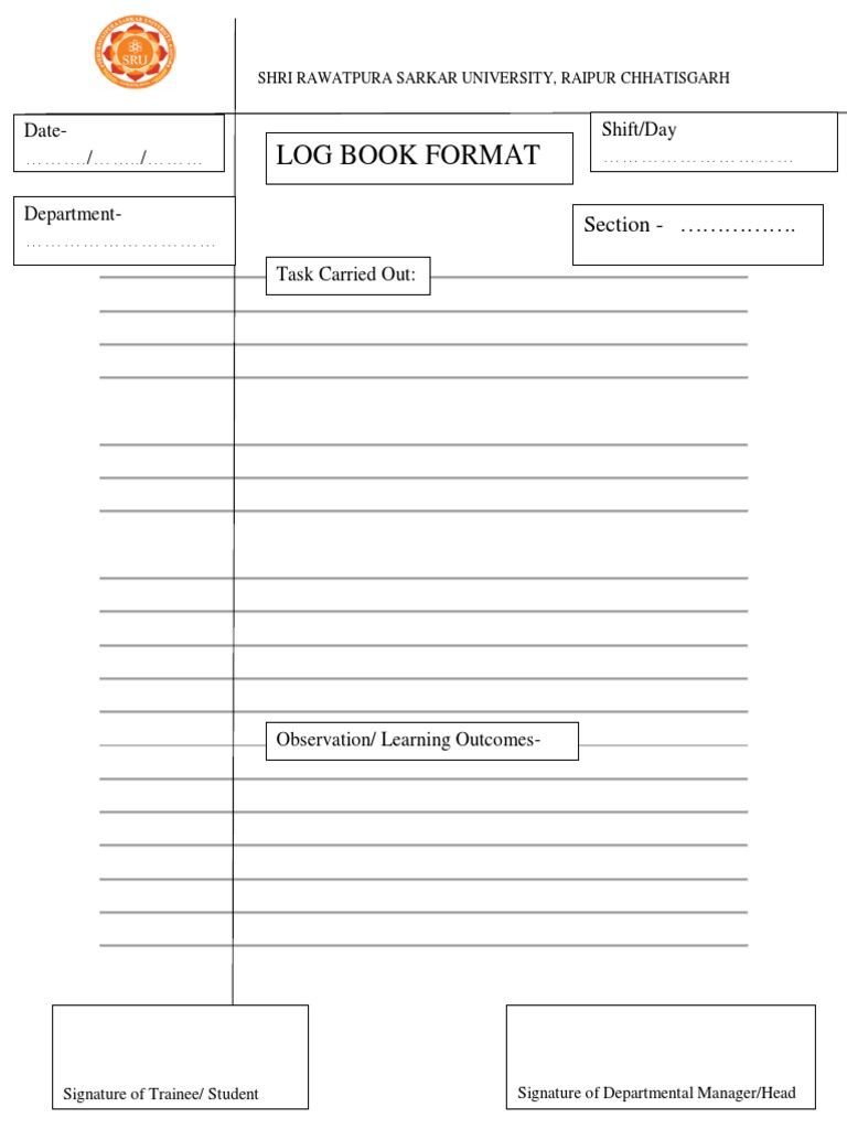 Training Log Book Format | PDF