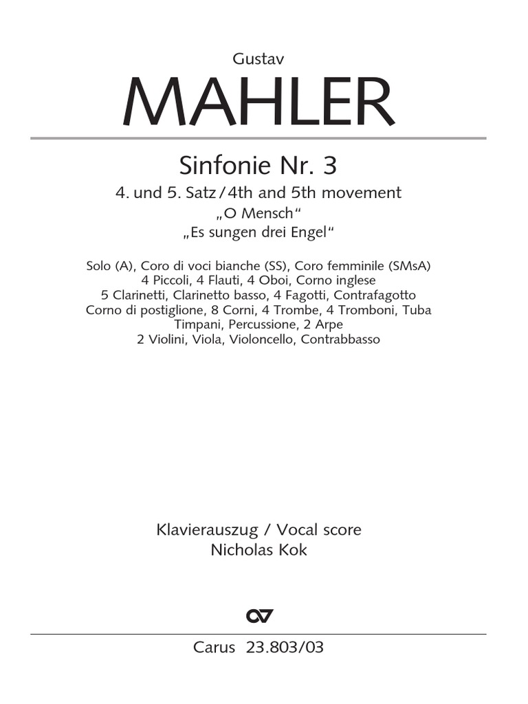 3a Sinfonía Mahler Coro | PDF | Classical Music | Orchestras
