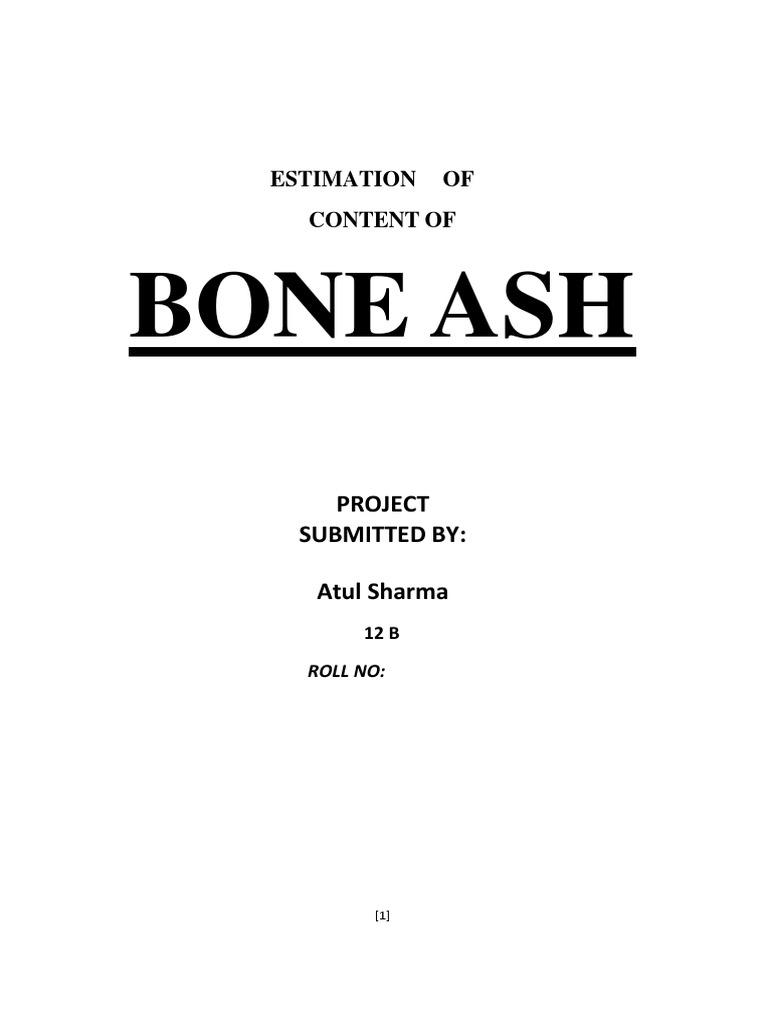 Atul Sharma Chemistry Project | PDF | Bone | Osteoblast