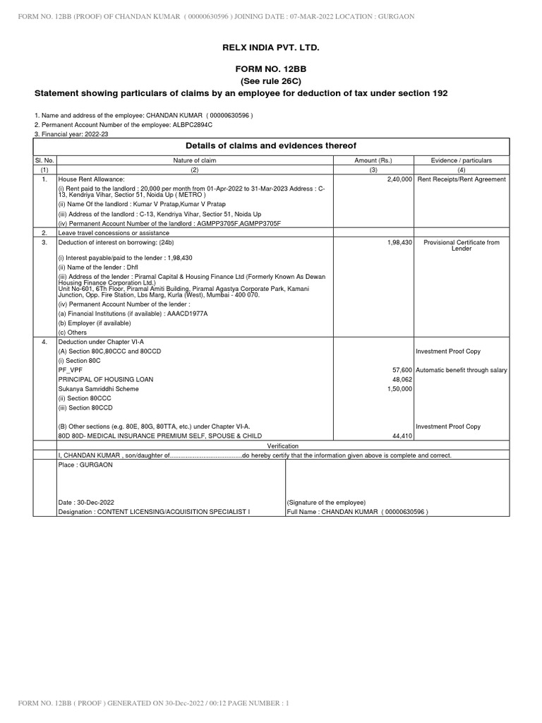 12BB | PDF | Insurance | Loans