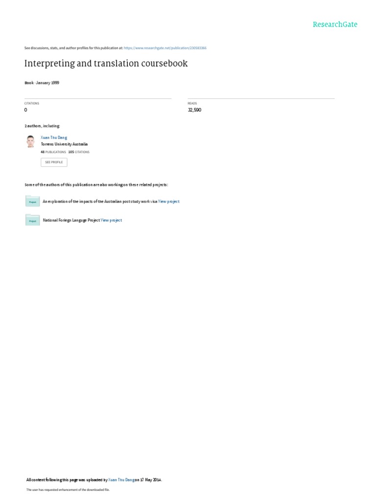 Interpreting and Translation Coursebook | PDF | Translations | Dialect