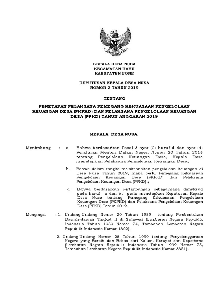 SK PPKD NUSA 2019 - Fix | PDF