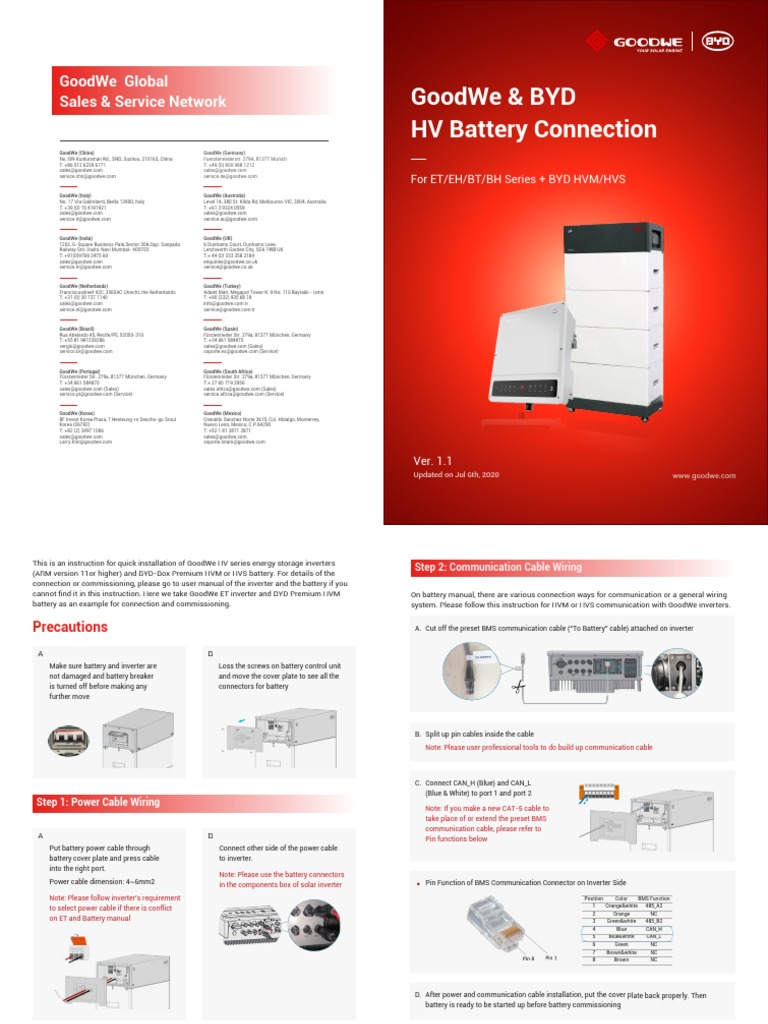 GoodWe & BYD HV Battery Connection | PDF | Manufactured Goods | Electrical Components