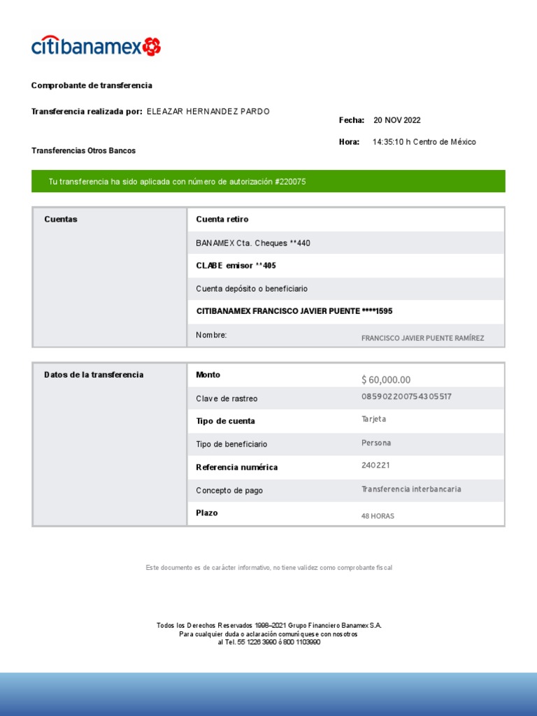 Comprobante - Transferencia - 20-Nov-2022 - 14 - 35 - 10 H | PDF