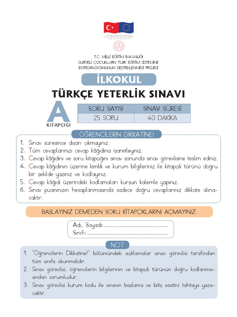 Türkçe Yeterlik Sınavı - 3 | PDF