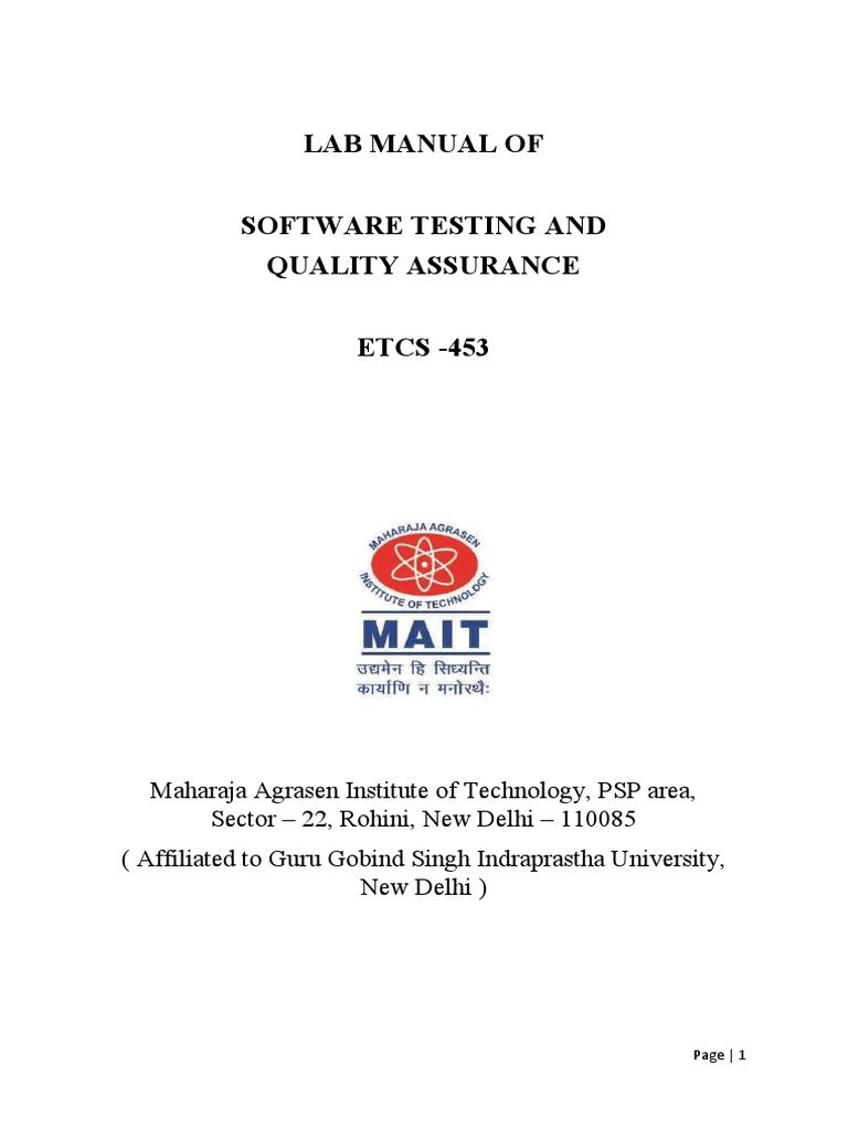 Stqa Complete Lab Mannual | PDF | Software Testing | Maxima And Minima