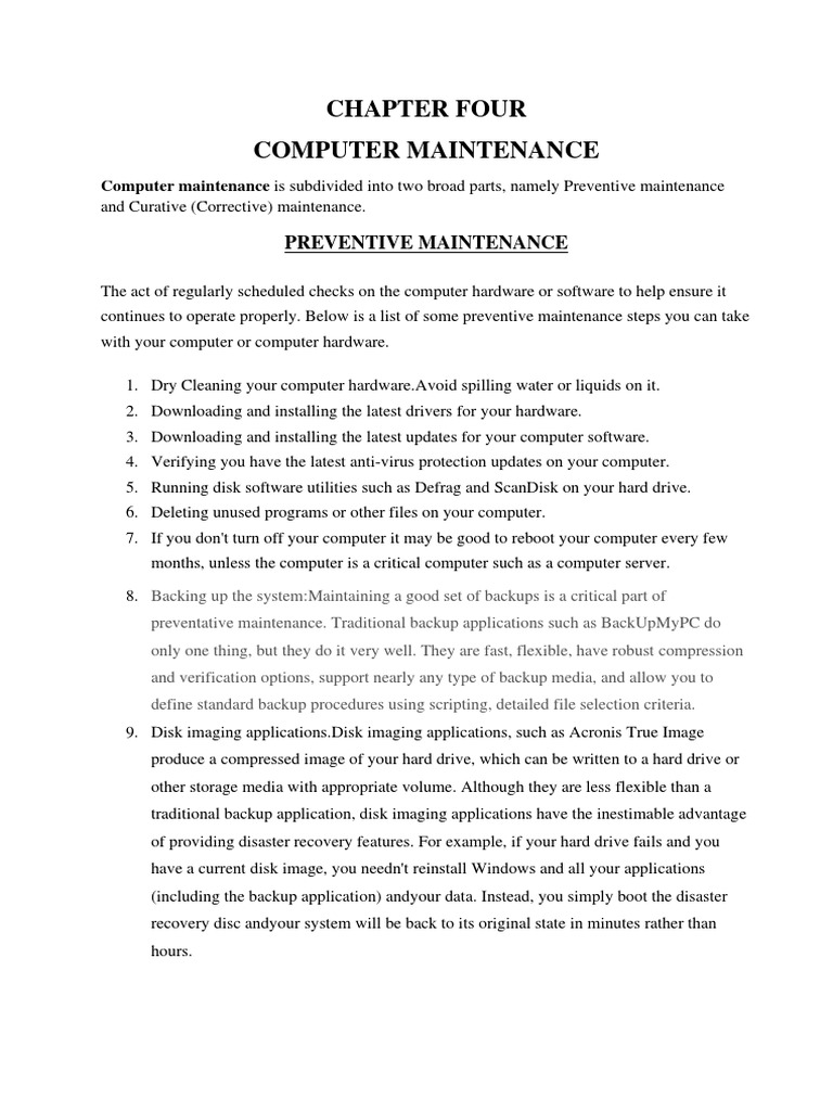 Comp. Maint Instal, Maint, and Config. Week 5 | Download Free PDF ...