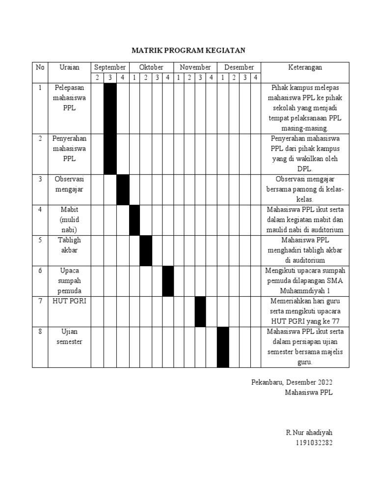 Matrik Program Kegiatan | PDF